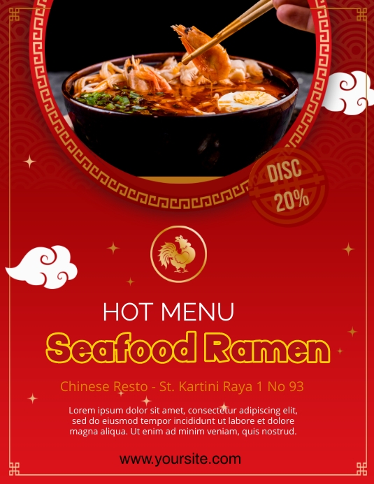 Seafood Ramen Template | PosterMyWall