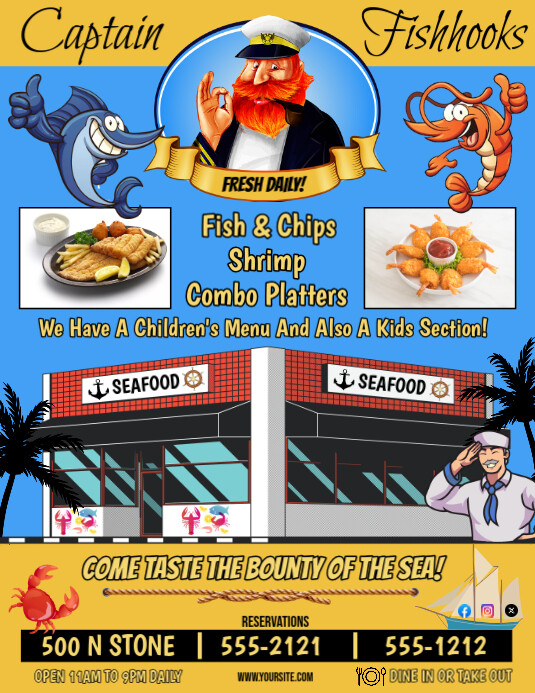 SEAFOOD RESTAURANT FLYER AD Template | PosterMyWall