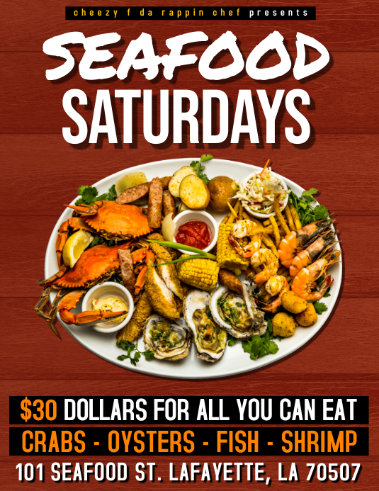 Copy of SEAFOOD SATURDAYS | PosterMyWall