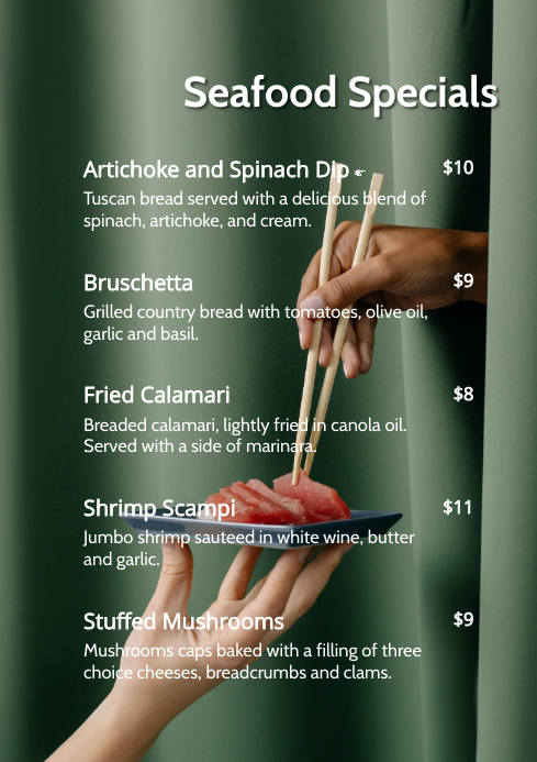 Copy of Seafood special menu | PosterMyWall