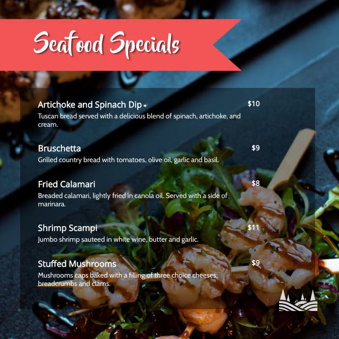 Seafood special menu post Template | PosterMyWall