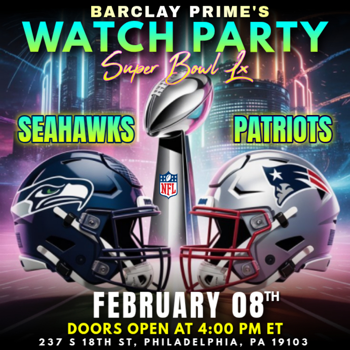 Seahawks vs Patriots Watch Party : Super Bowl LX Watch Party Instagram ...