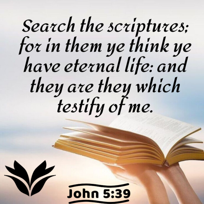 Search the scriptures verse daily post template | PosterMyWall