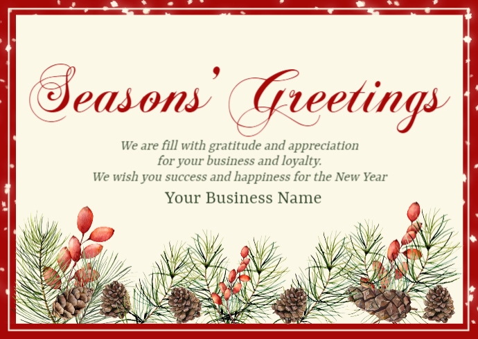 Season's Greetings Business Postcard Template | PosterMyWall