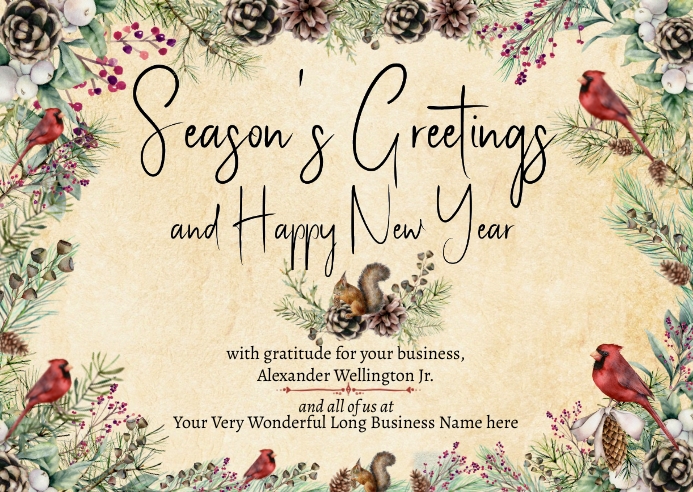 Season's Greetings Business Postcard Template | PosterMyWall