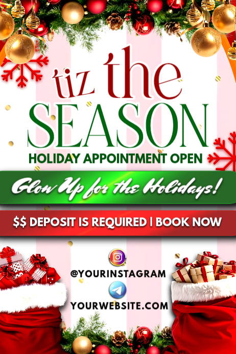 Plantilla de Season Glow Holiday Booking Promo | PosterMyWall