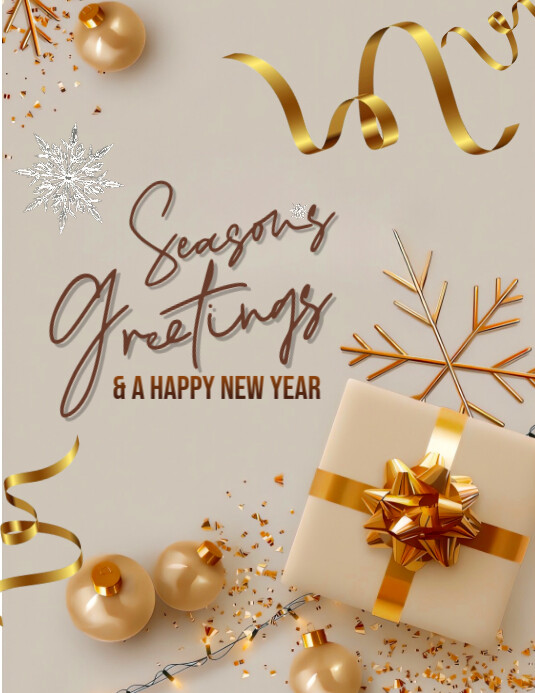 Copy of Season Greetings Gold Flyer (Us Letter) | PosterMyWall