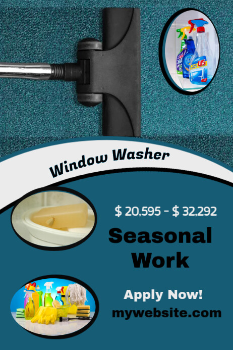 Seasonal Window Washer Hiring Flyer Template | PosterMyWall