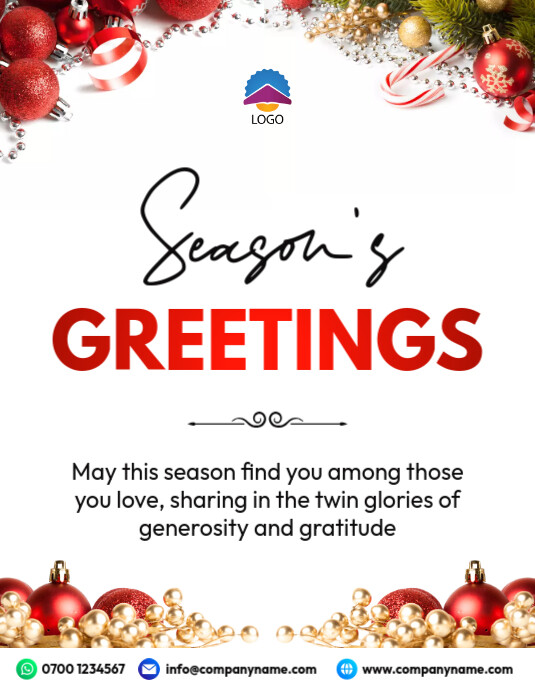 Copy of seasons greetings corporate business card | PosterMyWall