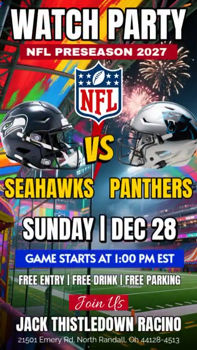 Seattle Seahawks VS Carolina Panthers NFL 2025 Preseason Watch Party ...