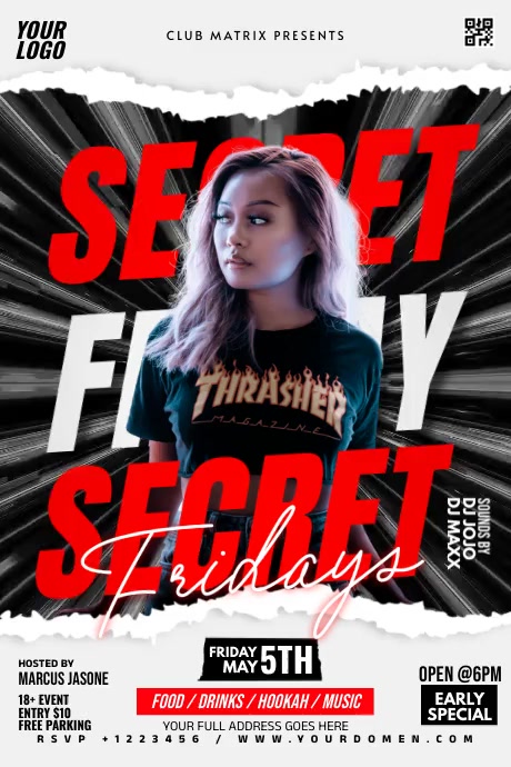 Plantilla de SECRET FRIDAY | PosterMyWall