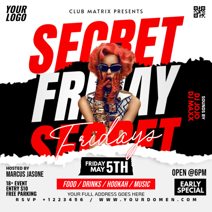 SECRET FRIDAY Template | PosterMyWall