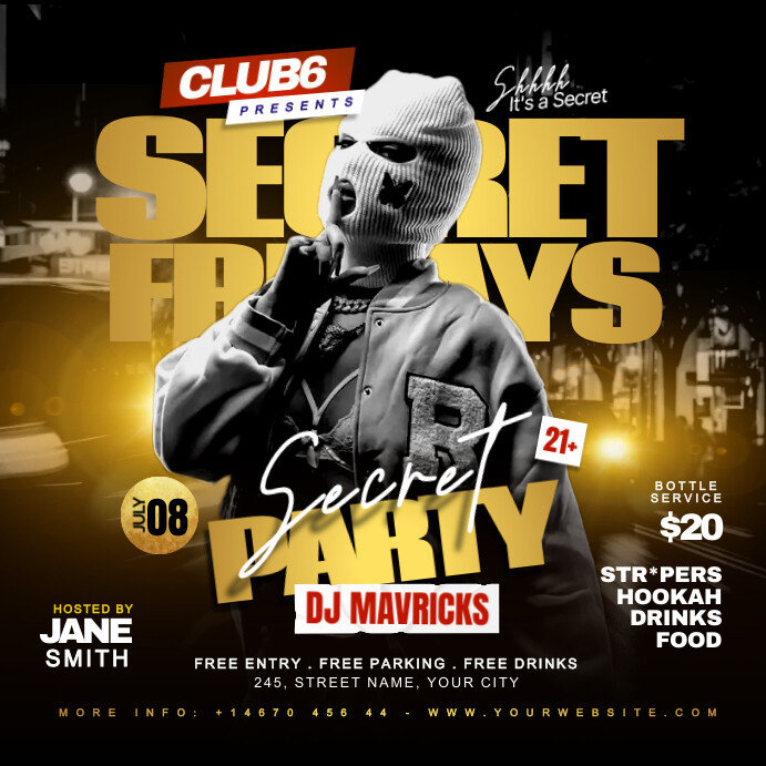 secret friday night Template | PosterMyWall