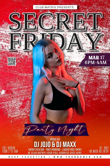 Modèle Secret friday party | PosterMyWall