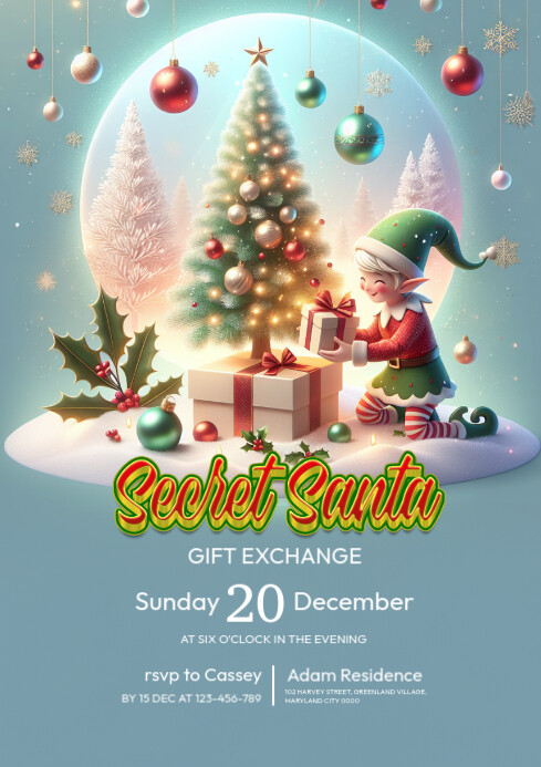 Copy of Secret Santa A4 | PosterMyWall