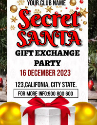 secret santa flyer Template | PosterMyWall