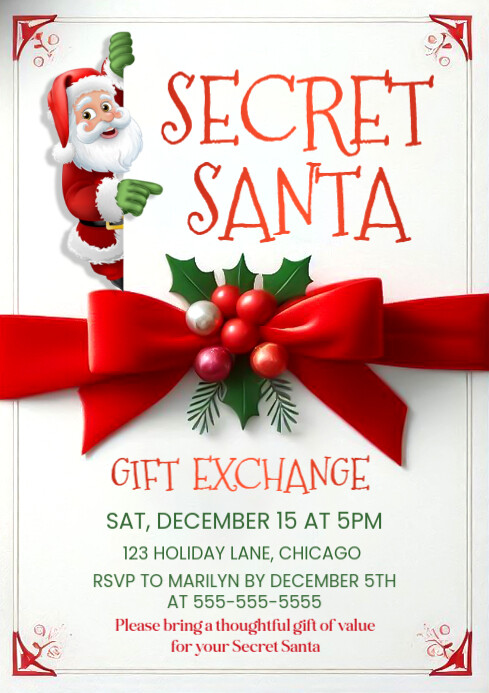 secret santa Template | PosterMyWall