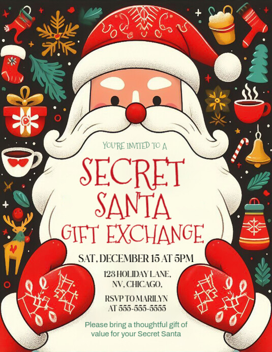 Plantilla de secret santa | PosterMyWall