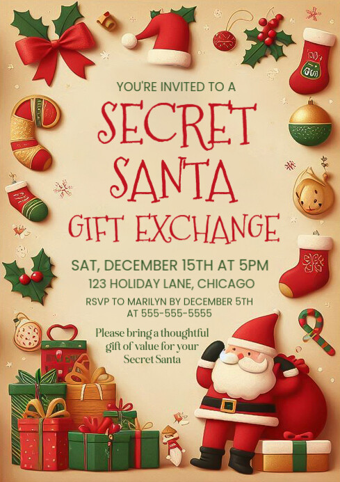 Modèle secret santa | PosterMyWall