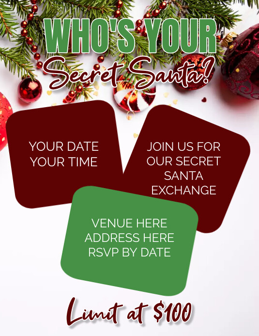 Secret Santa Template | PosterMyWall