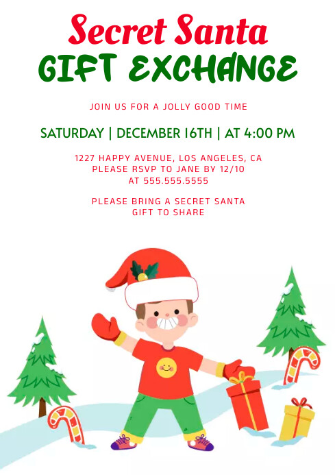 secret santa Template | PosterMyWall