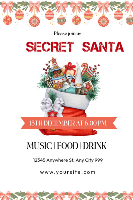 secret santa Template | PosterMyWall