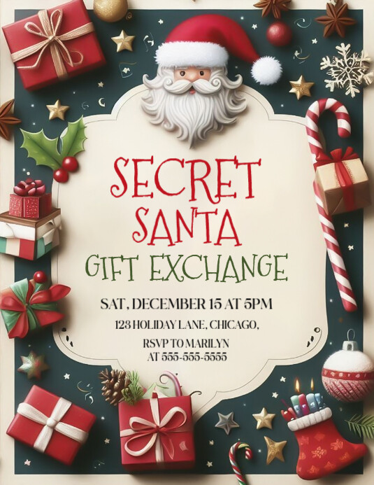 secret santa Template | PosterMyWall