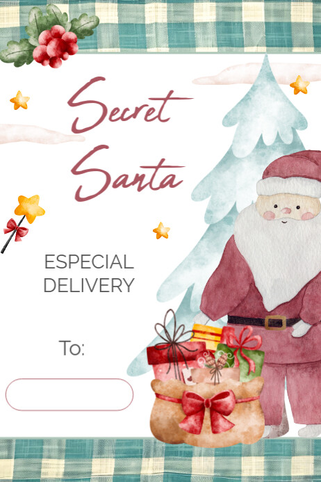 Secret Santa ESPECIAL DELIVERY Tag Template | PosterMyWall