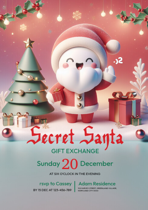 Modèle Secret Santa Flyer | PosterMyWall