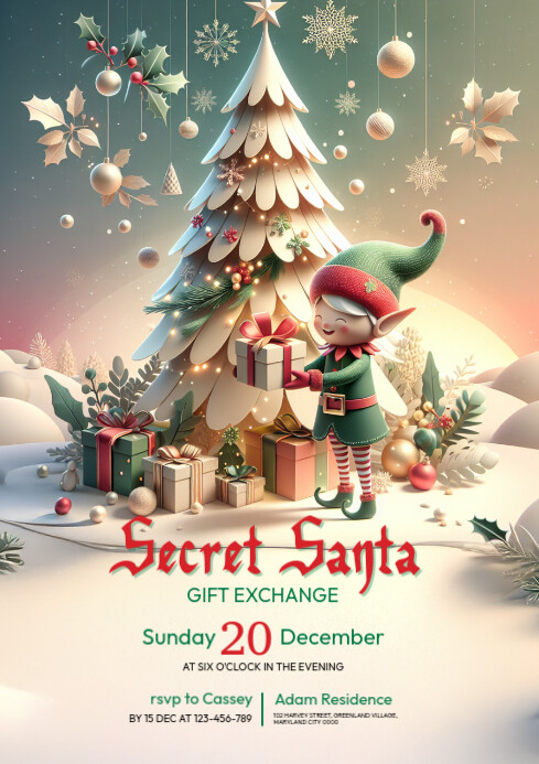 Plantilla de Secret Santa Flyer Template | PosterMyWall