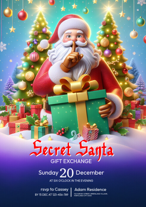 Secret Santa Flyer Template | PosterMyWall