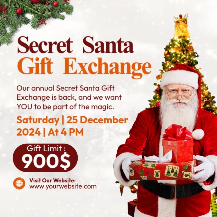Plantilla de Secret Santa Gift Exchange | PosterMyWall