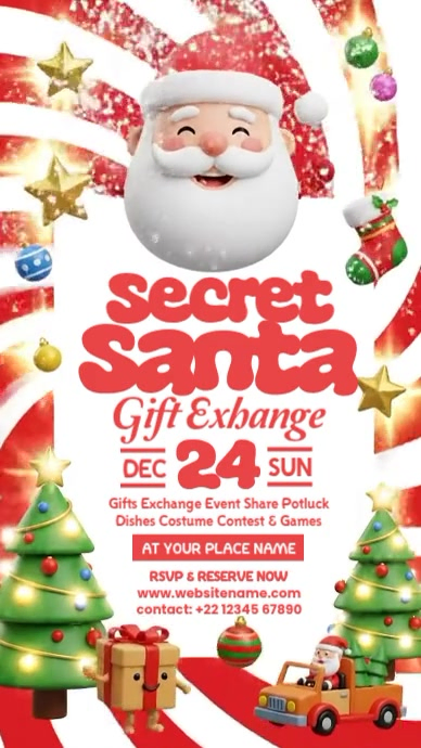 Secret Santa Gift Exchange Event Template | PosterMyWall