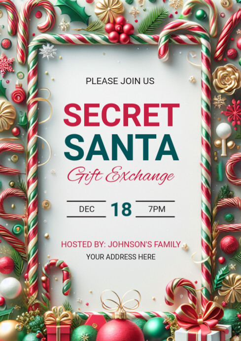 Copy of Secret Santa Gift Exchange Party A4 | PosterMyWall