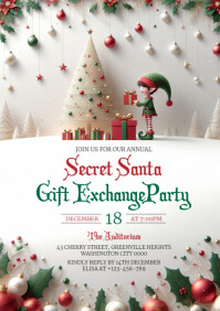 Secret Santa Gift Exchange Party A4 Template | PosterMyWall