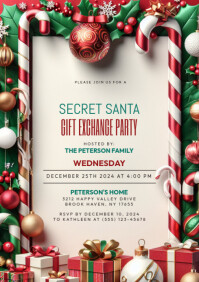 Secret Santa Gift Exchange Party A4 Template | PosterMyWall