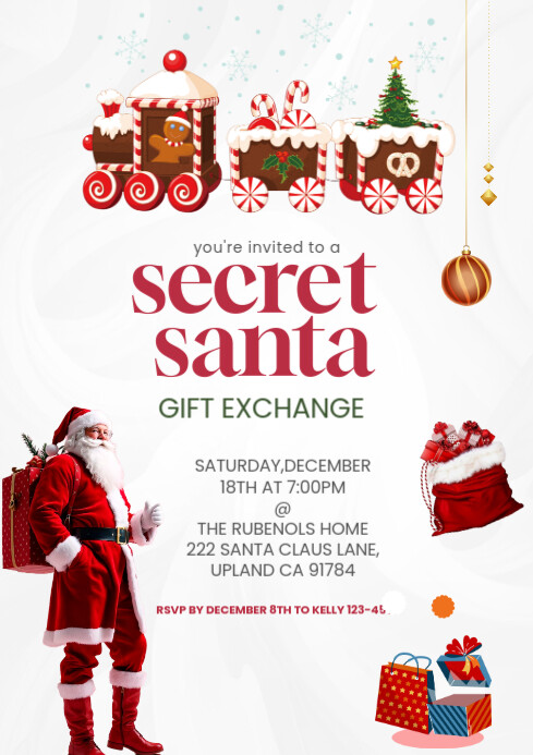 Secret Santa Gift Exchange Party Template | PosterMyWall