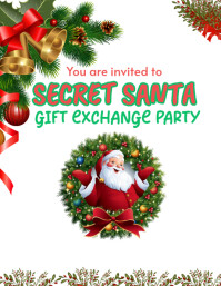 Gift exchange party secret Santa flyer Template | PosterMyWall