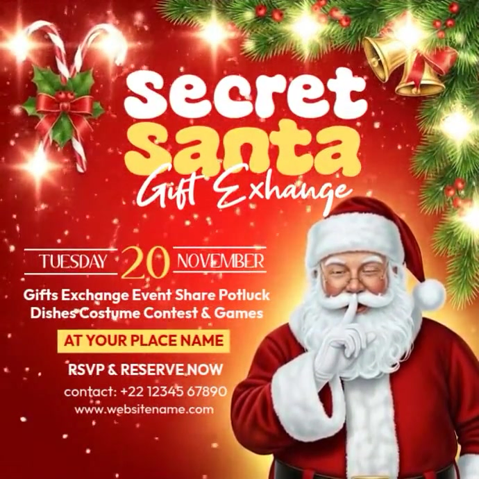 secret santa gift exhange Template | PosterMyWall