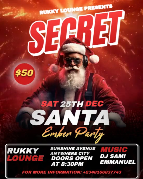 Secret Santa Party Flyer Template | PosterMyWall