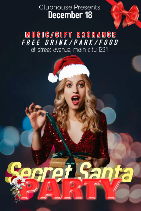Secret santa party poster Template | PosterMyWall