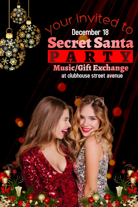Secret santa party poster Template | PosterMyWall