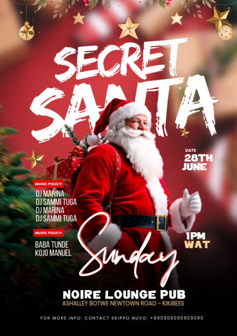 Copy of Secret Santa Party Poster Template | PosterMyWall