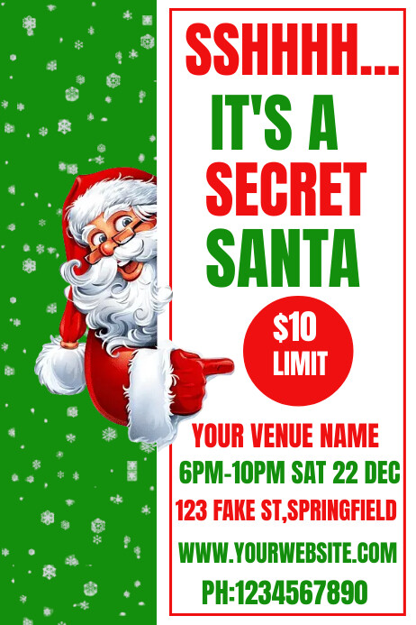 Secret Santa Poster Template | PosterMyWall