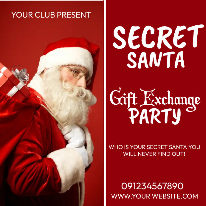 Plantilla de Secret Santa template | PosterMyWall