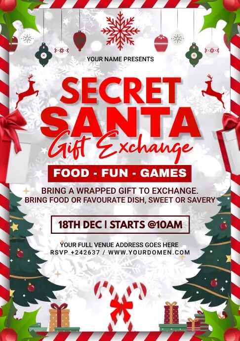 Copy of Secret sants gift exchange (1) | PosterMyWall