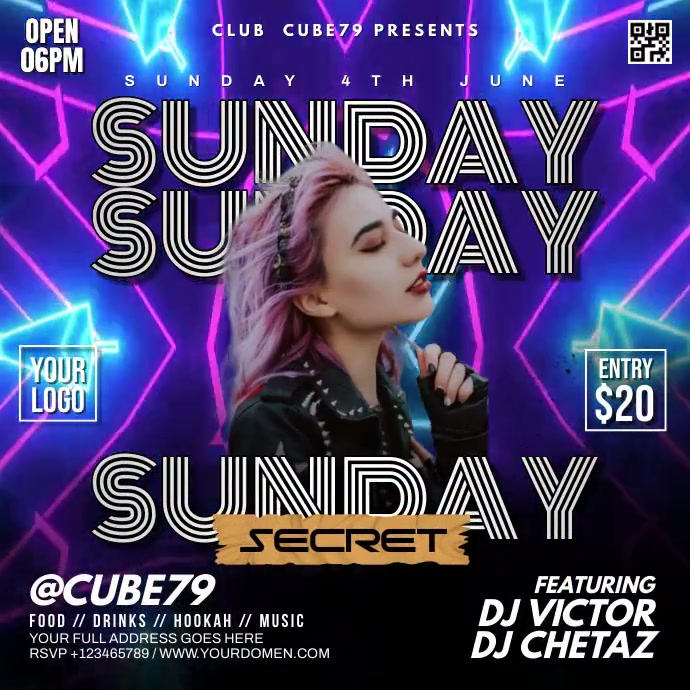 Plantilla de Secret sunday | PosterMyWall