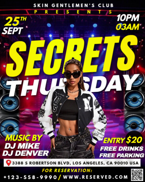 Secrets Thursday Night Club Event Social Media Promotion Design ...