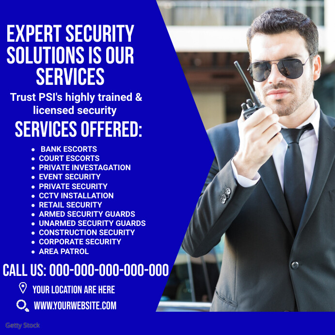 Security guard provider company flyer Template | PosterMyWall