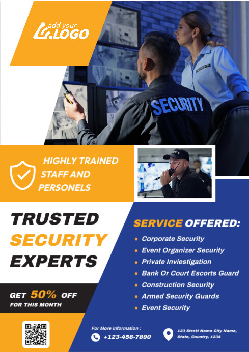Security Guard Service Flyer Template | PosterMyWall